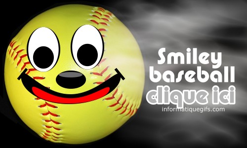 Image GIF baseball smiley gratuit, Animated GIF baseball
